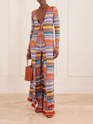 Etro Striped Pointelle-knit Cotton Cardigan