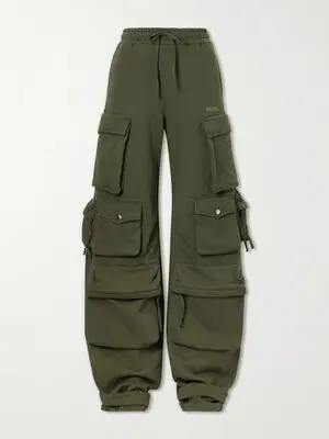Attico Cotton Cargo Pants - Green
