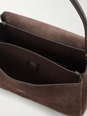 TOD'S Small Leather-trimmed Suede Shoulder Bag