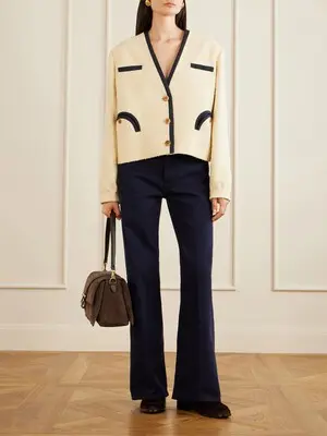 TOD'S Small Leather-trimmed Suede Shoulder Bag
