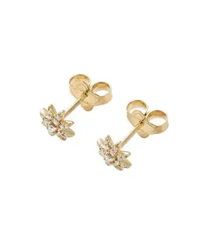 David Yurman Starburst Diamond Stud Earrings - Gold