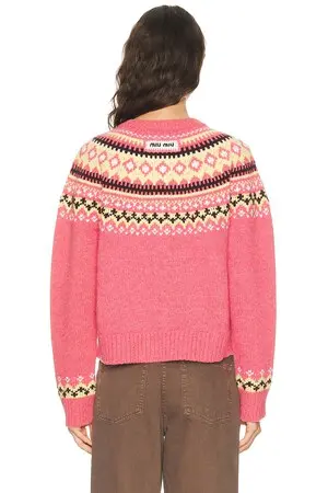 Miu Miu Wool Fairisle Sweater - Rosa