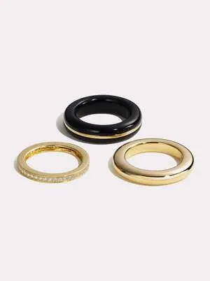 BY PARIAH Classic Ring Stack | Onyx