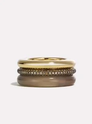 BY PARIAH Aurea Ring Stack | Agate - Grey