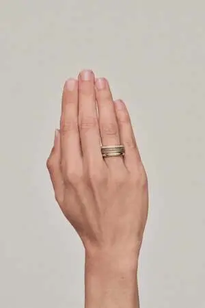 BY PARIAH Slim Classic Ring Stack Agate | White Diamond