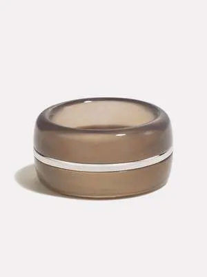 BY PARIAH The Essential Wide Ring | Silver & Agate - Grey