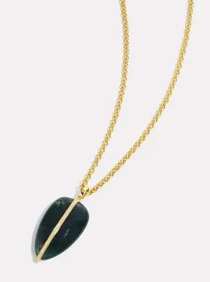 BY PARIAH Xl Diamond Pebble Pendant | Moss Agate