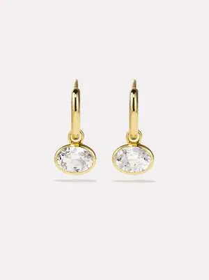 BY PARIAH By Pariah Orbit Hoop Earrings With Lemon Quartz In 14K Gold