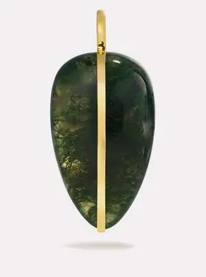 BY PARIAH Xl Pebble Pendant In Moss Agate