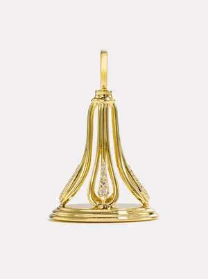 BY PARIAH Amara Bell Pendant With Diamonds - Gold