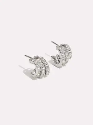 BY PARIAH Classic Pavé Earring Stack | White
