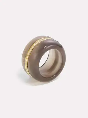 BY PARIAH Diamond Pebble Cocktail Ring | Agate - Grey