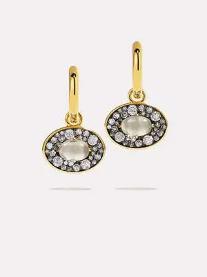 BY PARIAH Reverie Hoop Earrings With Topaz - White