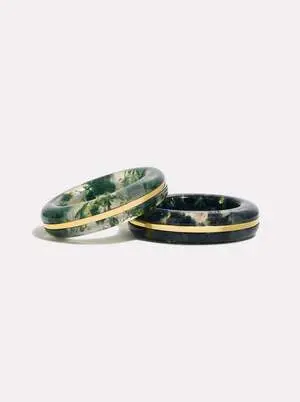 BY PARIAH Essential Gem Stacking Ring - Green