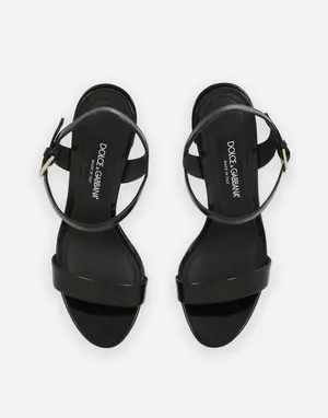 Dolce & Gabbana Polished Calfskin Platform Sandals