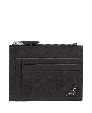 Prada Saffiano Leather Card Holder - Black