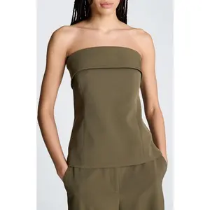 KENNETH COLE Strapless Bustier Top - Turtle Green