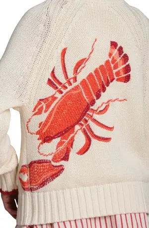 Avec Les Filles Intarsia Lobster Cardigan