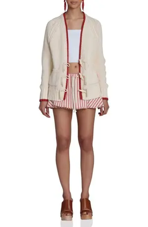 Avec Les Filles Intarsia Lobster Cardigan