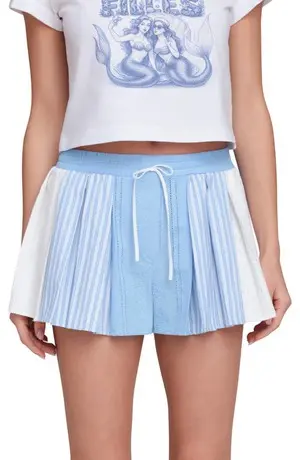 Avec Les Filles Pleated Tie Waist Boxer Shorts