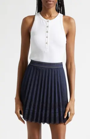 Cinq À Sept Guipure Lace Trim Laney Skirt