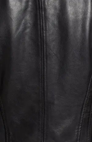 Bernardo Leather Zip Front Biker Jacket
