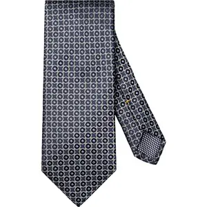 Eton Geometric Silk Neck Tie - Navy