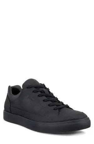 Ecco Soft 10 Waterproof Leather Lace-up Sneakers - Black