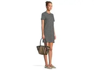 Madewell Mini Black And White Straw Tote Tote Handbags Natural