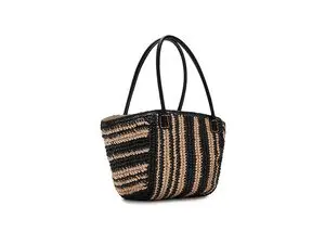 Madewell Mini Black And White Straw Tote Tote Handbags Natural