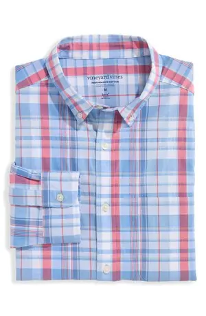 Vineyard Vines Firecracker Plaid Performance Cotton Shirt