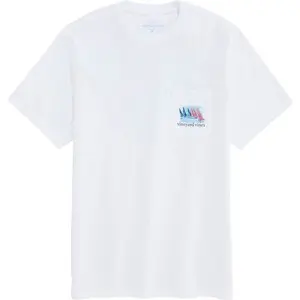 Vineyard Vines Race To The Us Graphic Pocket T-shirt - White Cap