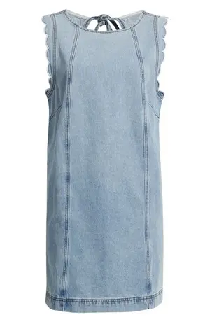 FRNCH Vito Scallop Sleeveless Shift Dress