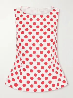 Faithfull The Brand Ana Polka Dot Linen Top
