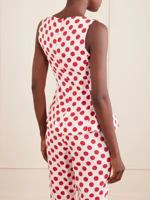 Faithfull The Brand Ana Polka Dot Linen Top