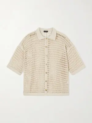 HAIGHT. Sheila Open-knit Cotton-blend Blouse