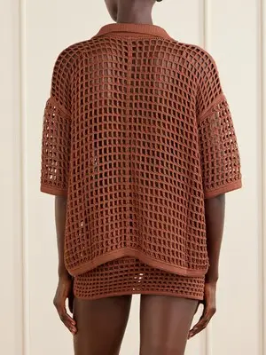 HAIGHT. Sheila Open-knit Cotton-blend Shirt