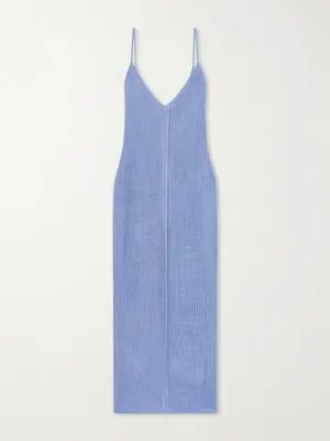HAIGHT. Luna Open-knit Midi Dress