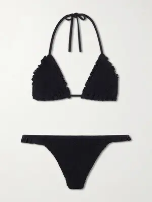 Hunza G Naomi Ruffled Original Crinkle Bikini - Black