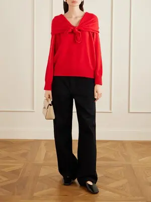 Tove Malia Knot-detailed Cashmere Sweater - Red