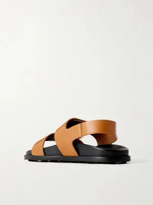 TOD'S Buckled Leather Slingback Sandals