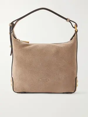 TOD'S Sacca Mini Suede Shoulder Bag