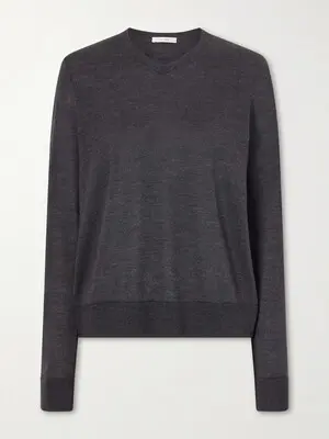 THE ROW Ondre Cashmere And Silk-blend V-neck Sweater - Gray