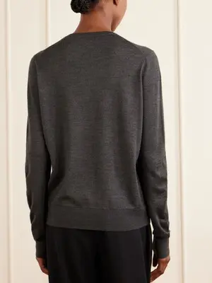 THE ROW Ondre Cashmere And Silk-blend V-neck Sweater - Gray
