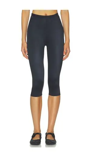 NIKESKIMS Shine Drawcord 17 Inch Crop Leggings - Obsidian