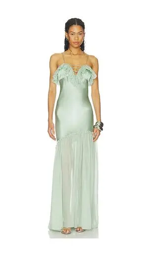 Ulla Johnson Elaria Silk Gown With Lace-up Detail