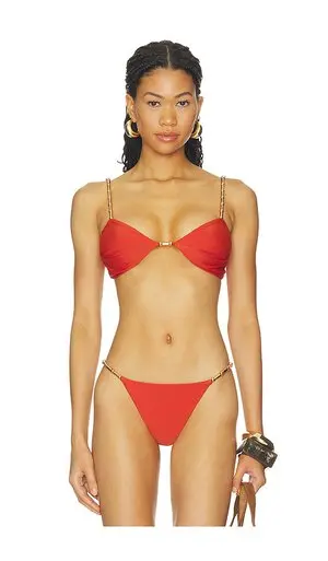 Devon Windsor Emmie Bikini Top In Brick - Terracotta