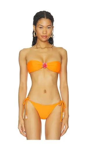 MORE TO COME Abilene Bandeau Bikini Top - Orange