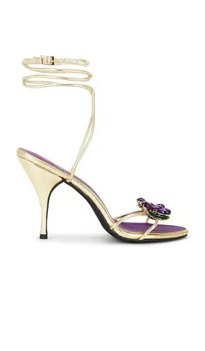 Jeffrey Campbell Kleo Sandal In Metallic Gold - Grape Combo