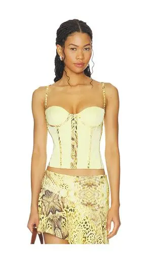 BY.DYLN Ayana Corset Top In Yellow - Lemon